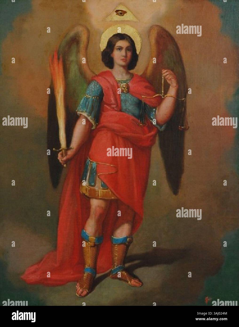 This 1862 artwork by Ura Jaki portrays Saint Michael the Archangel, a ...