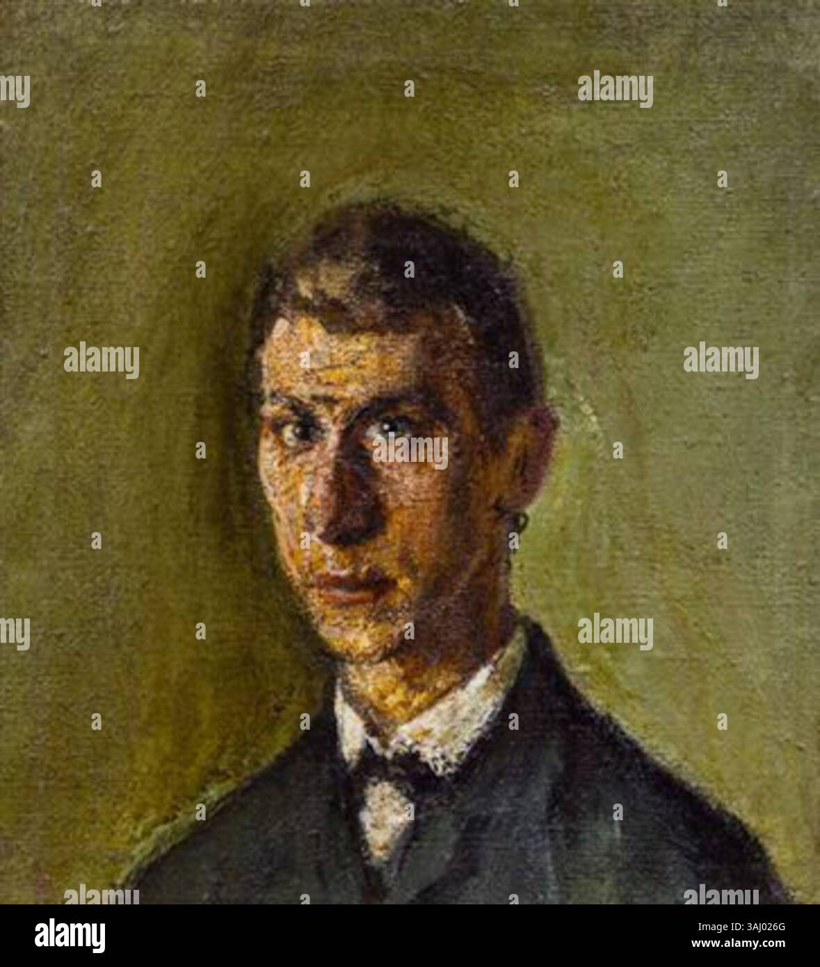 Selbstbildnis (Self-portrait) by Richard Gerstl, painted in 1908, showcasing the artist's ...