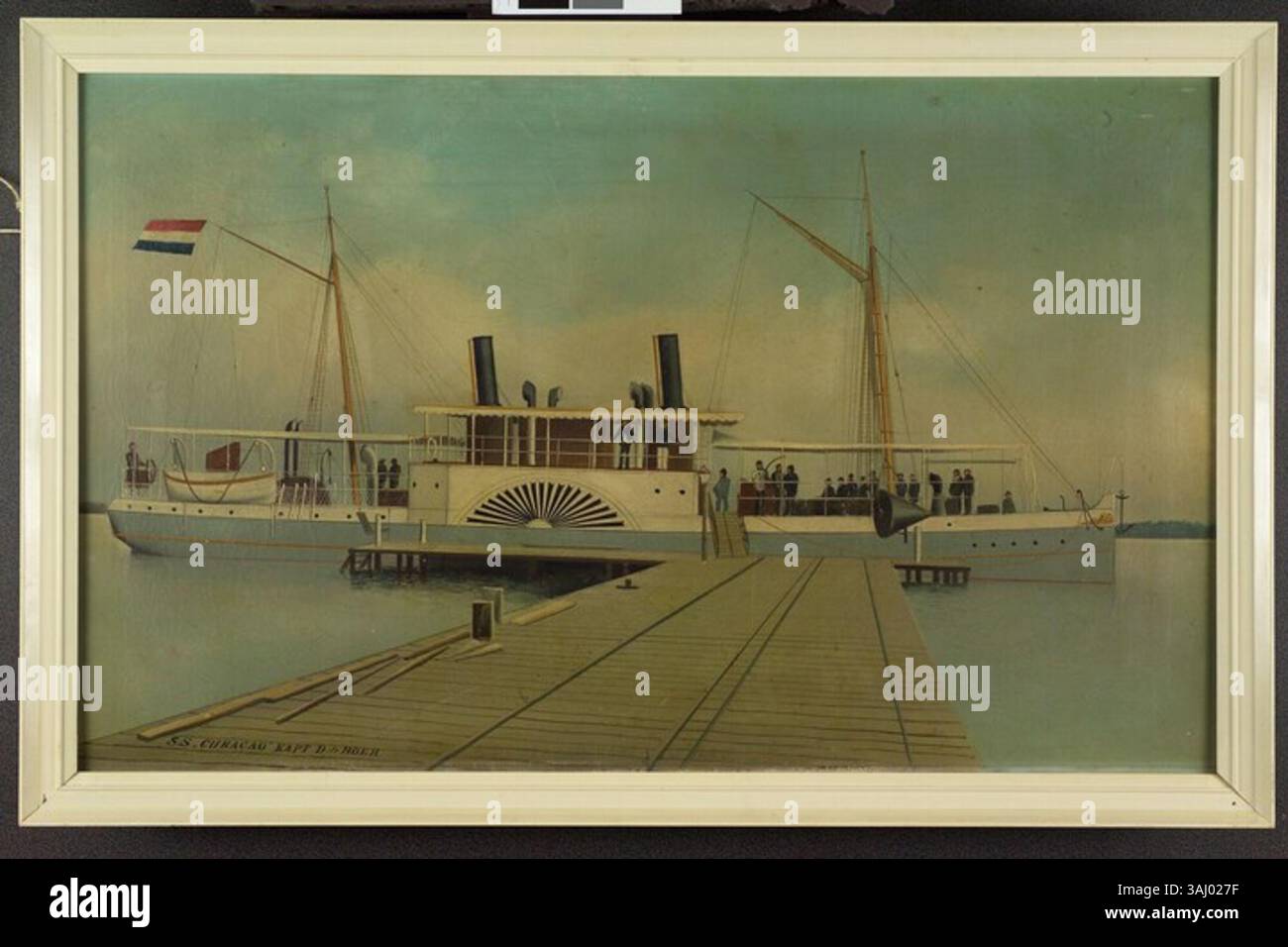 This 19th-century painting portrays the government steamship Curaçao ...