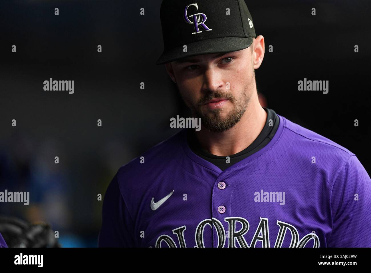 Colorado Rockies outfielder Brenton Doyle (9) in the first inning of a ...