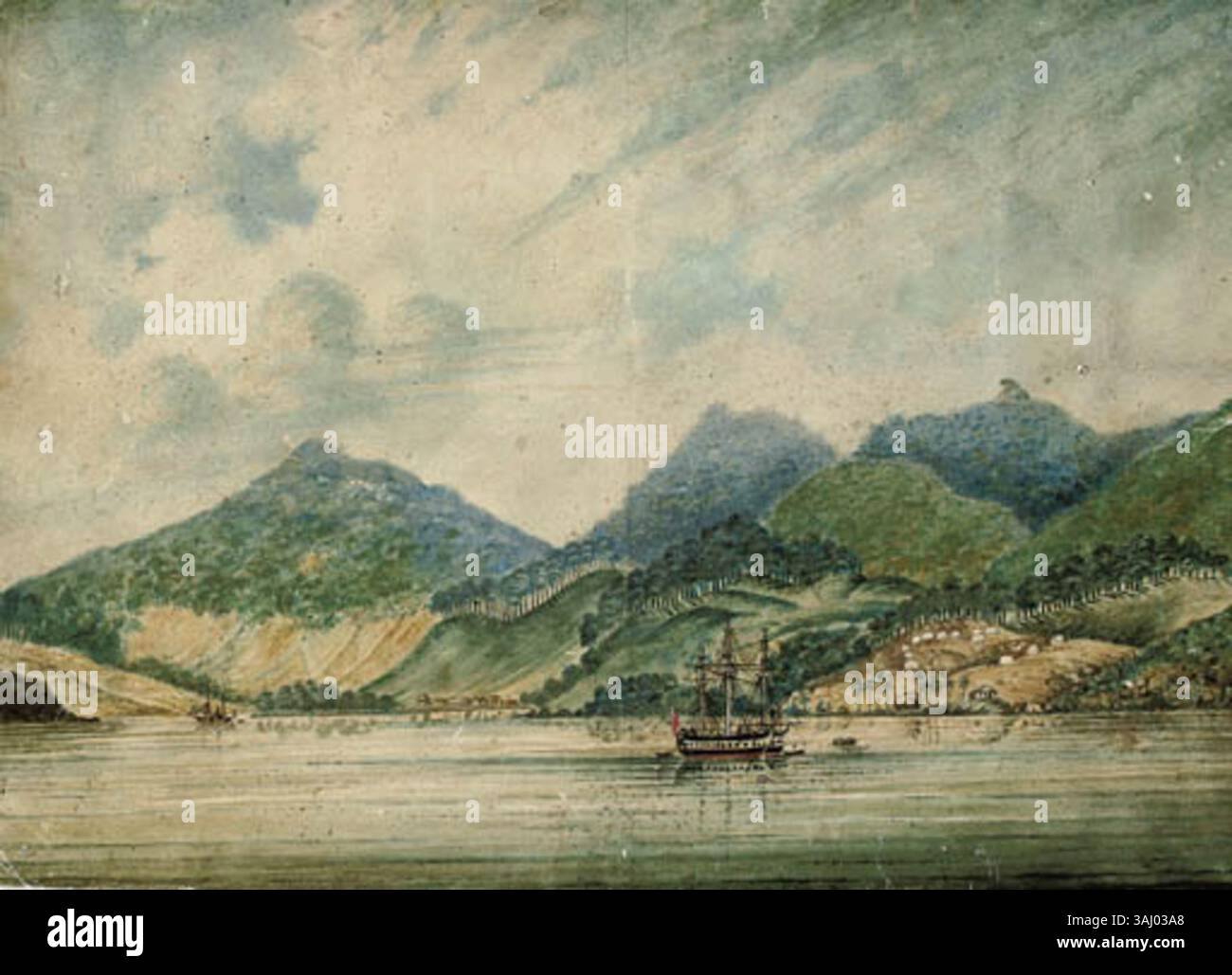 This early 19th-century painting depicts HM Troopship Apollo at Abbroa ...