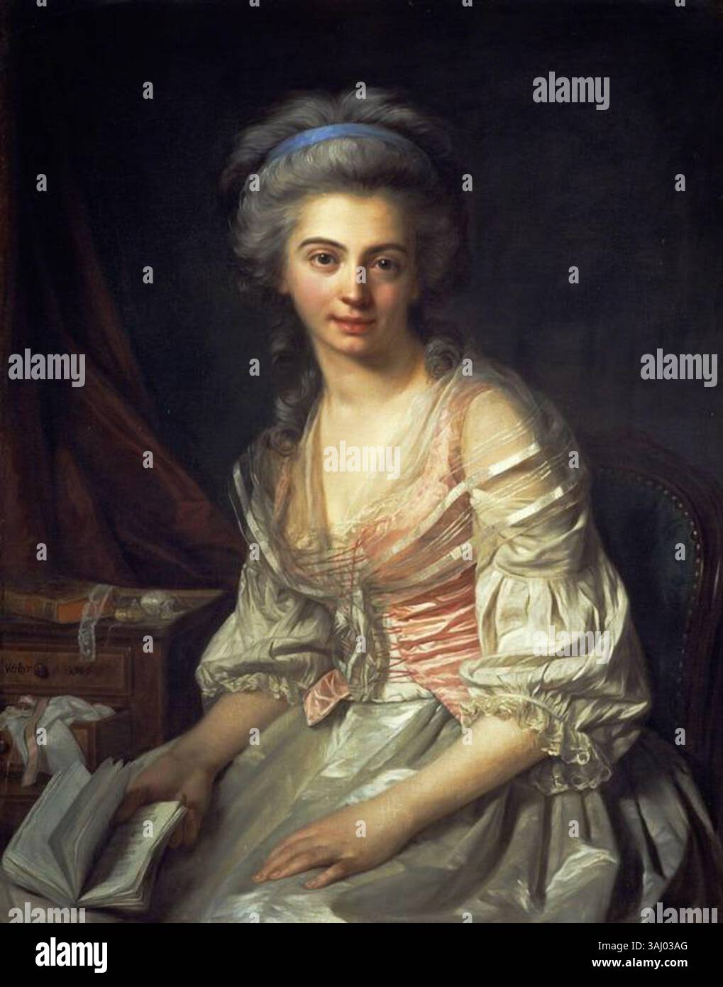 Antoine Vestier's 1783 portrait of his daughter, Marie-Nicole, depicts ...
