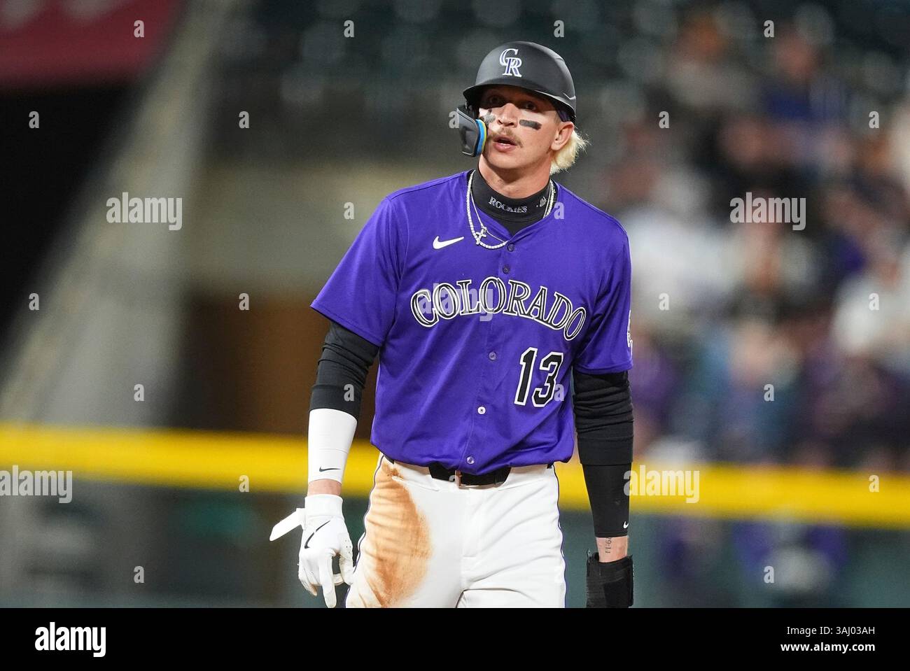 Colorado Rockies' Zac Veen in the sixth inning of a baseball game ...