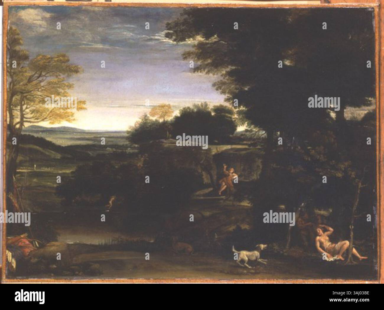 Domenichino’s *Landscape with Silvia and the Satyr* (1615) portrays the ...