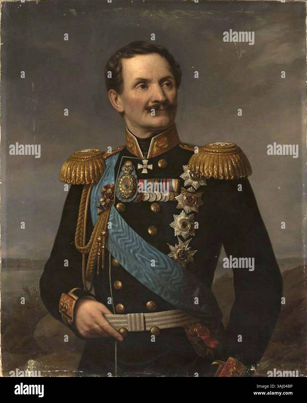 The portrait of Fedor Fedorovich von Berg, painted by Aleksander Lesser ...