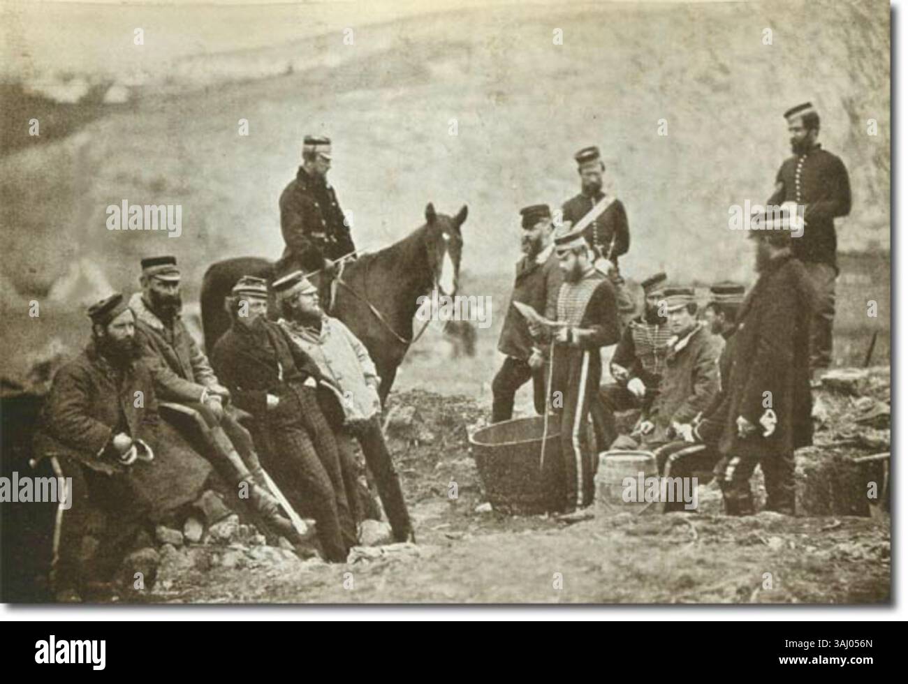 This photograph, taken by Roger Fenton in 1855, shows a group of ...