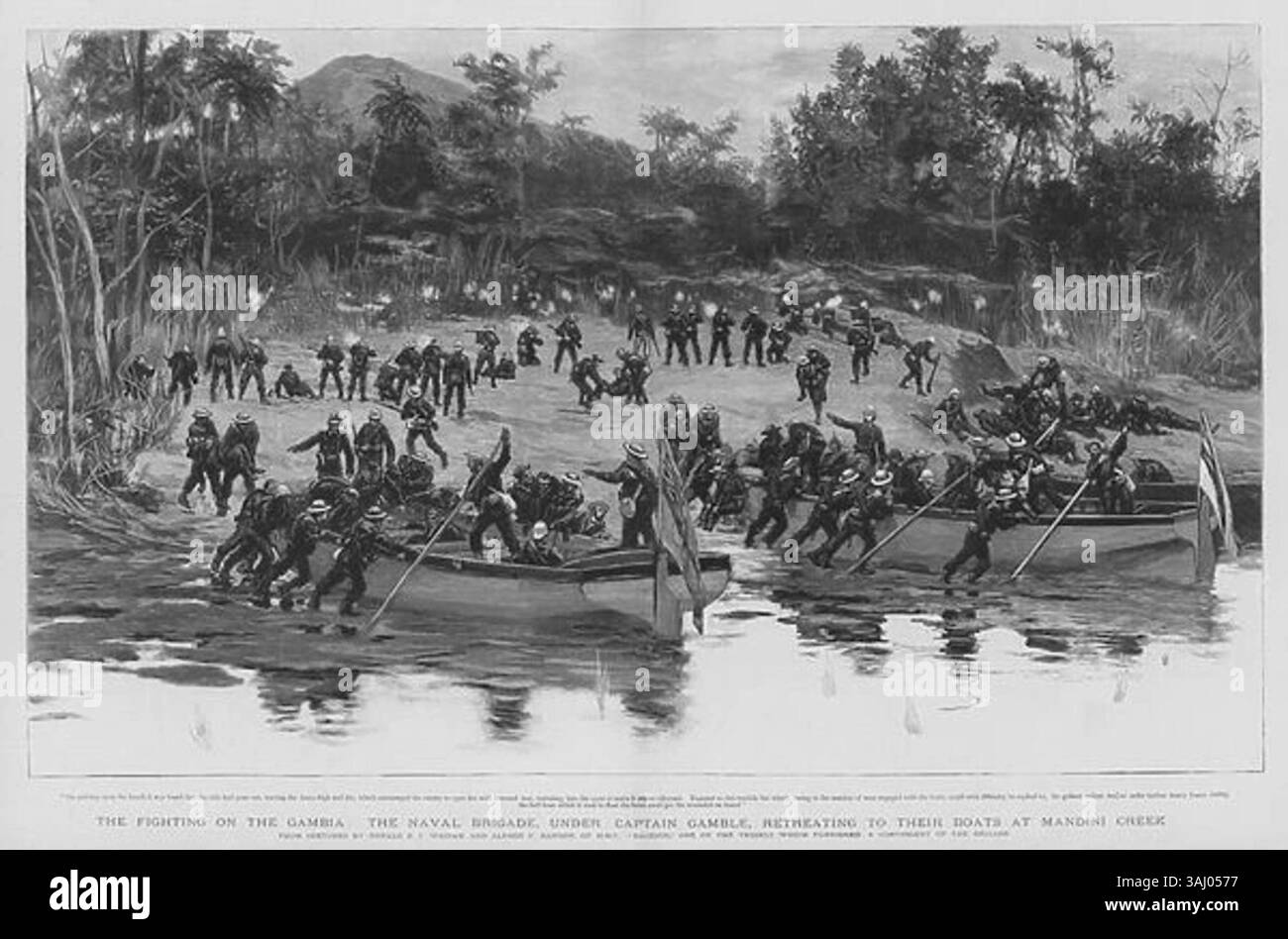 The 1894 illustration from The Graphic depicts the British naval ...