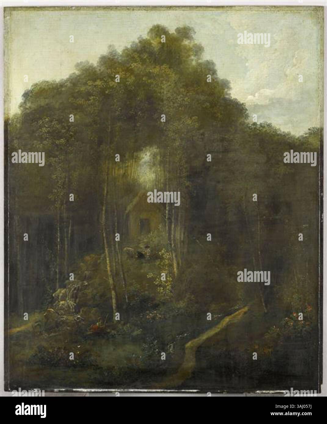 This 18th-century attributed painting by Louis-Gabriel Moreau, 'Paysage ...