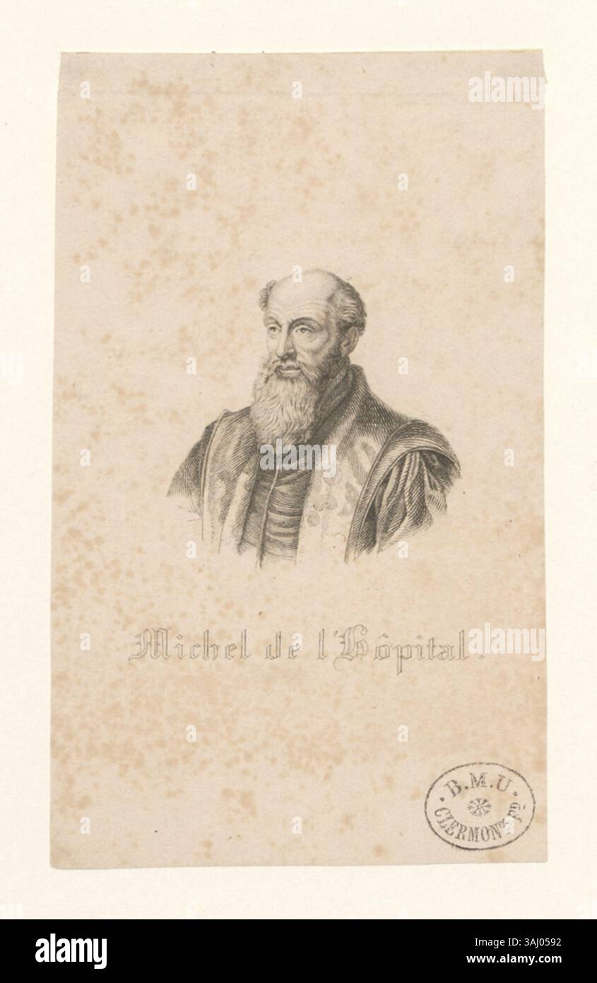 The BOYER 1533 print depicts Michel de l'Hôpital, an influential figure ...