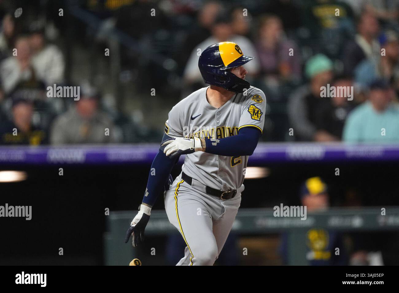 Milwaukee Brewers second base Brice Turang (2) in the fourth inning of ...