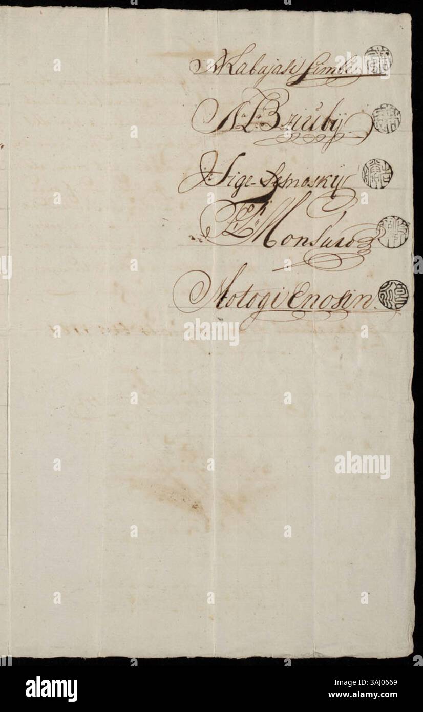 The final part of the 1787 letter from the Governor of Nagasaki to the ...