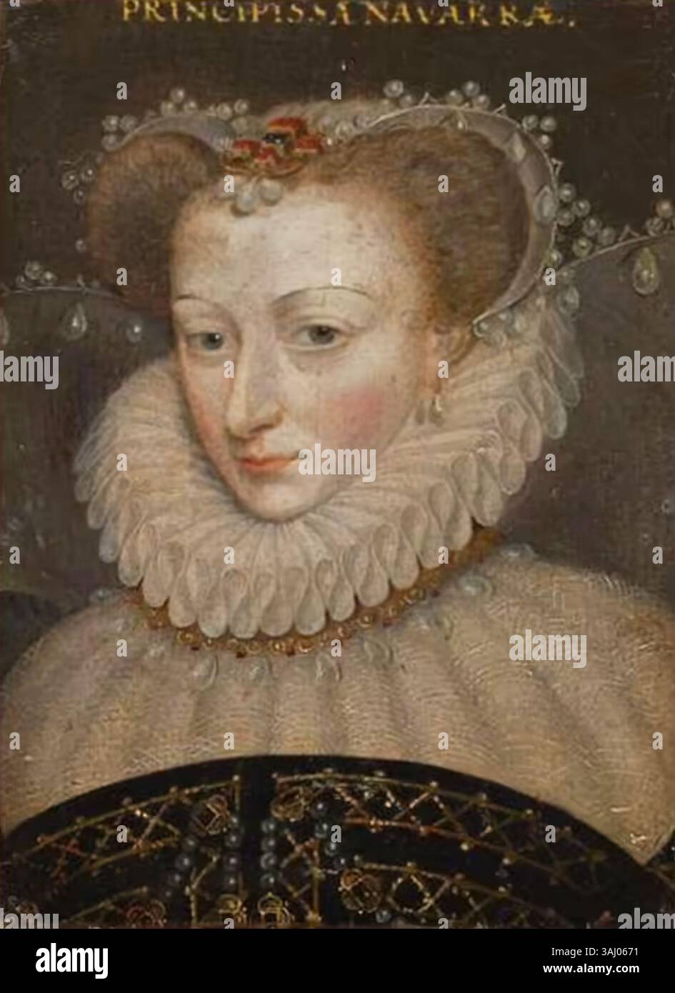 This 16th-century oil portrait depicts Catherine de Bourbon (1559–1604 ...
