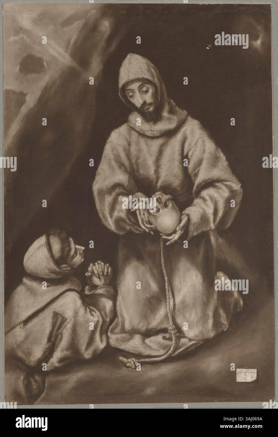 El Greco’s circa 1600 painting, 'St. Francis and Brother Leo Meditating ...