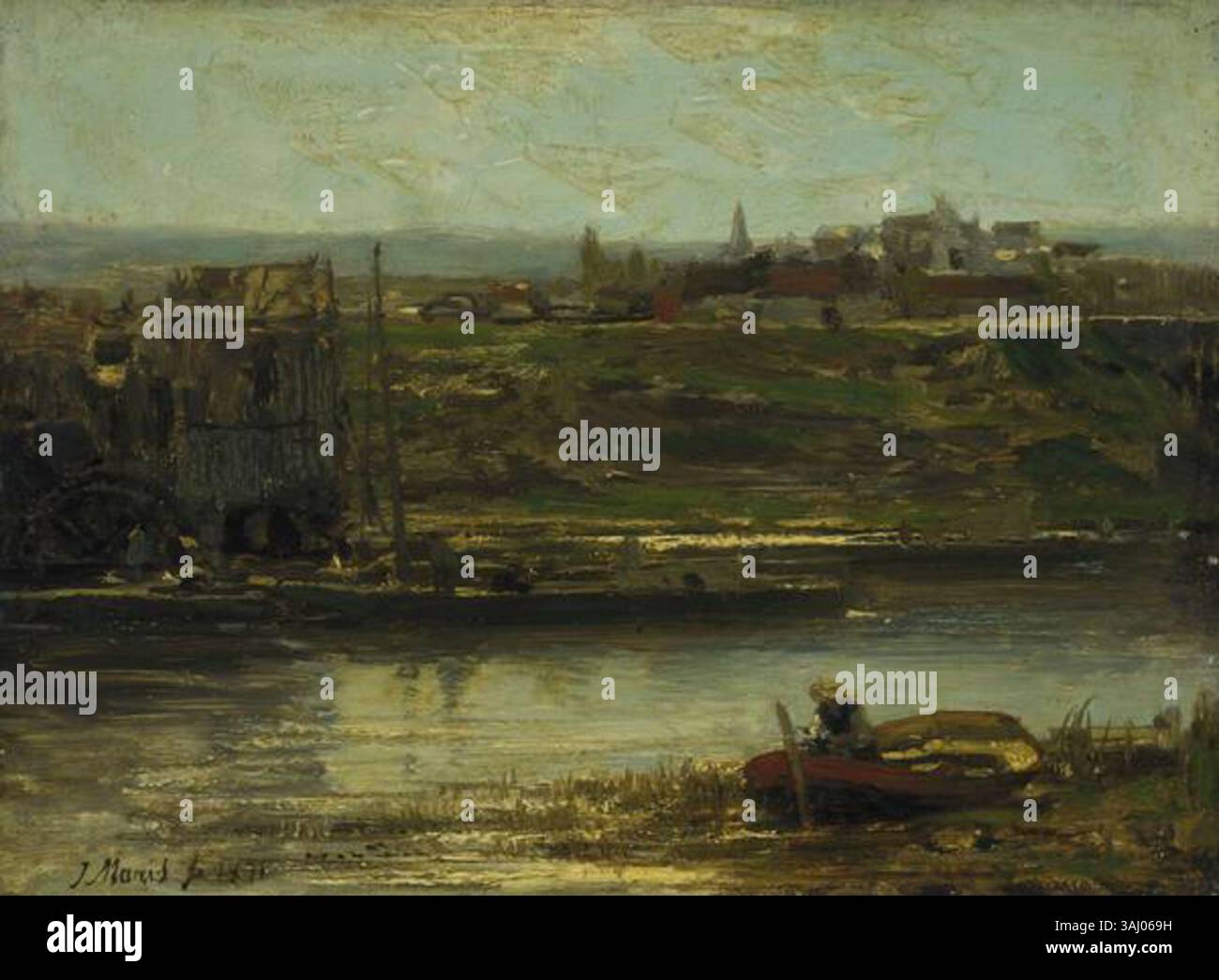 Jacob Maris' 1871 painting, The Watermill, Bougival, depicts a ...