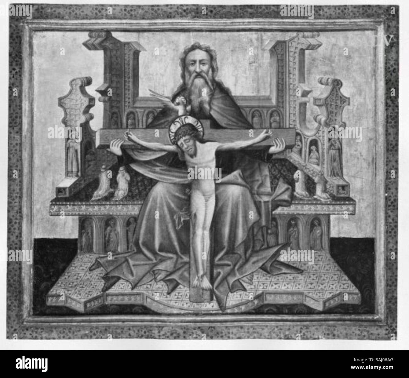 This painting, attributed to Konrad von Friesach, depicts the Holy ...