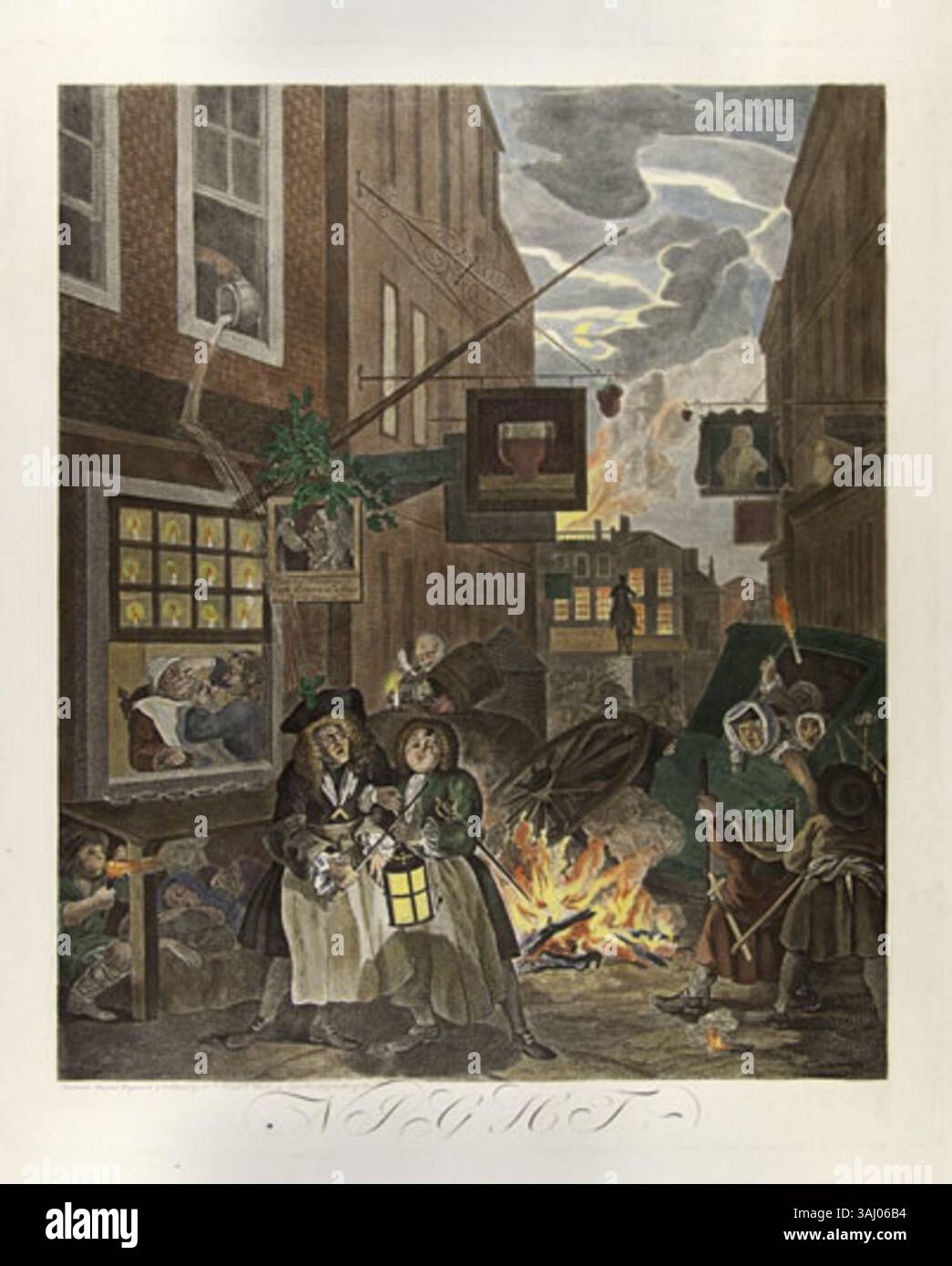 William Hogarth's *Night* print from his *The Four Times of Day* series ...