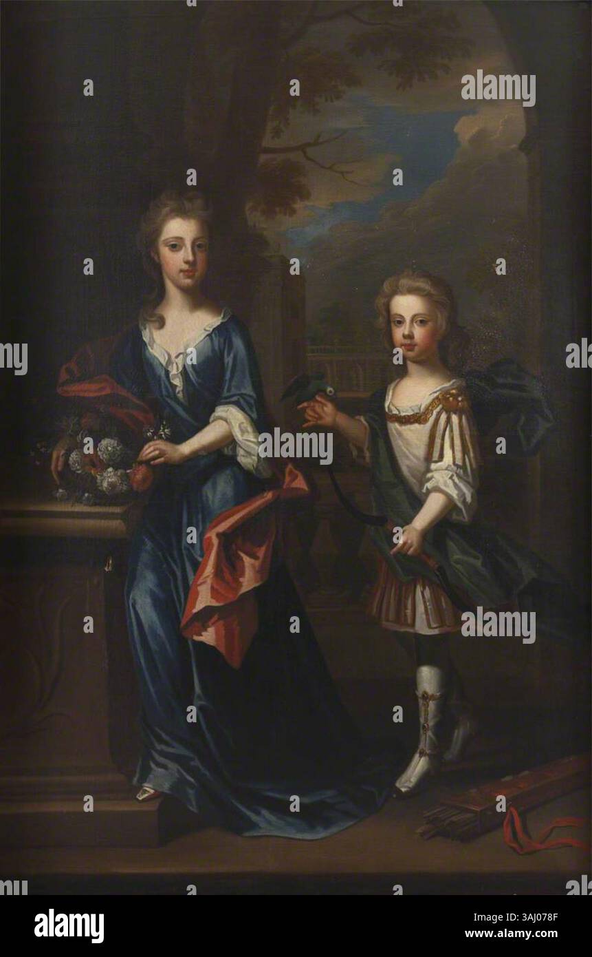 This portrait, created around 1710 in the studio of Godfrey Kneller ...
