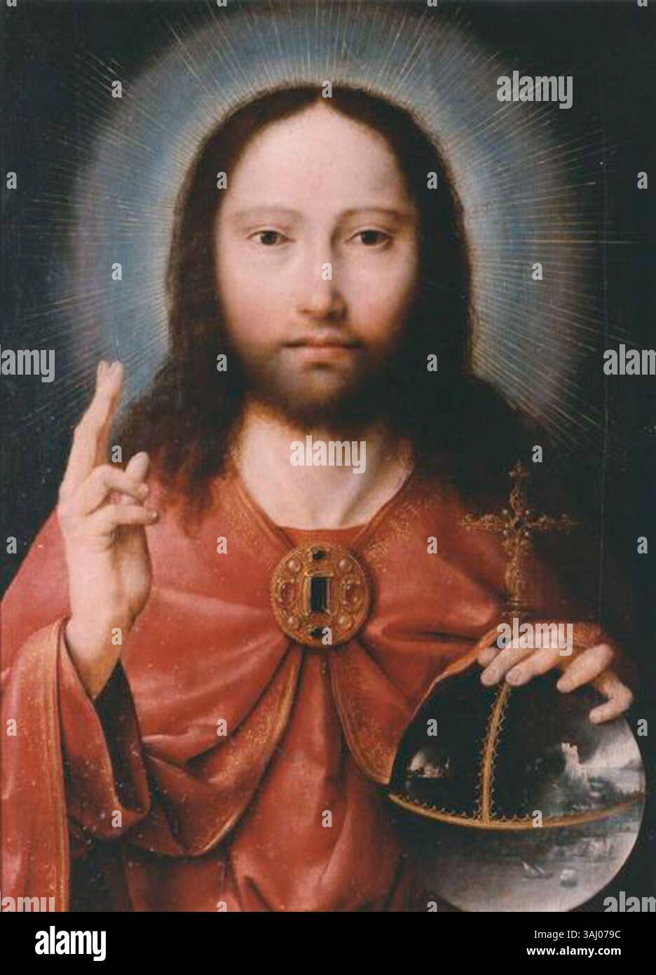 Joos van Cleve's 'Salvator Mundi,' painted circa 1485-1540/1541, is a ...