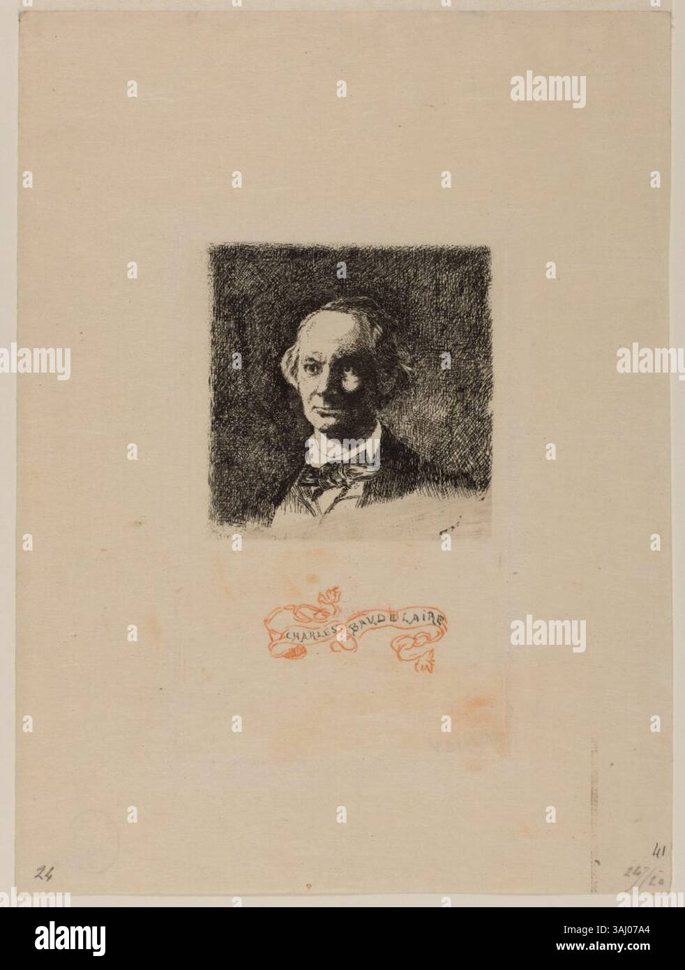 This etching by Édouard Manet, depicting Charles Baudelaire, was ...