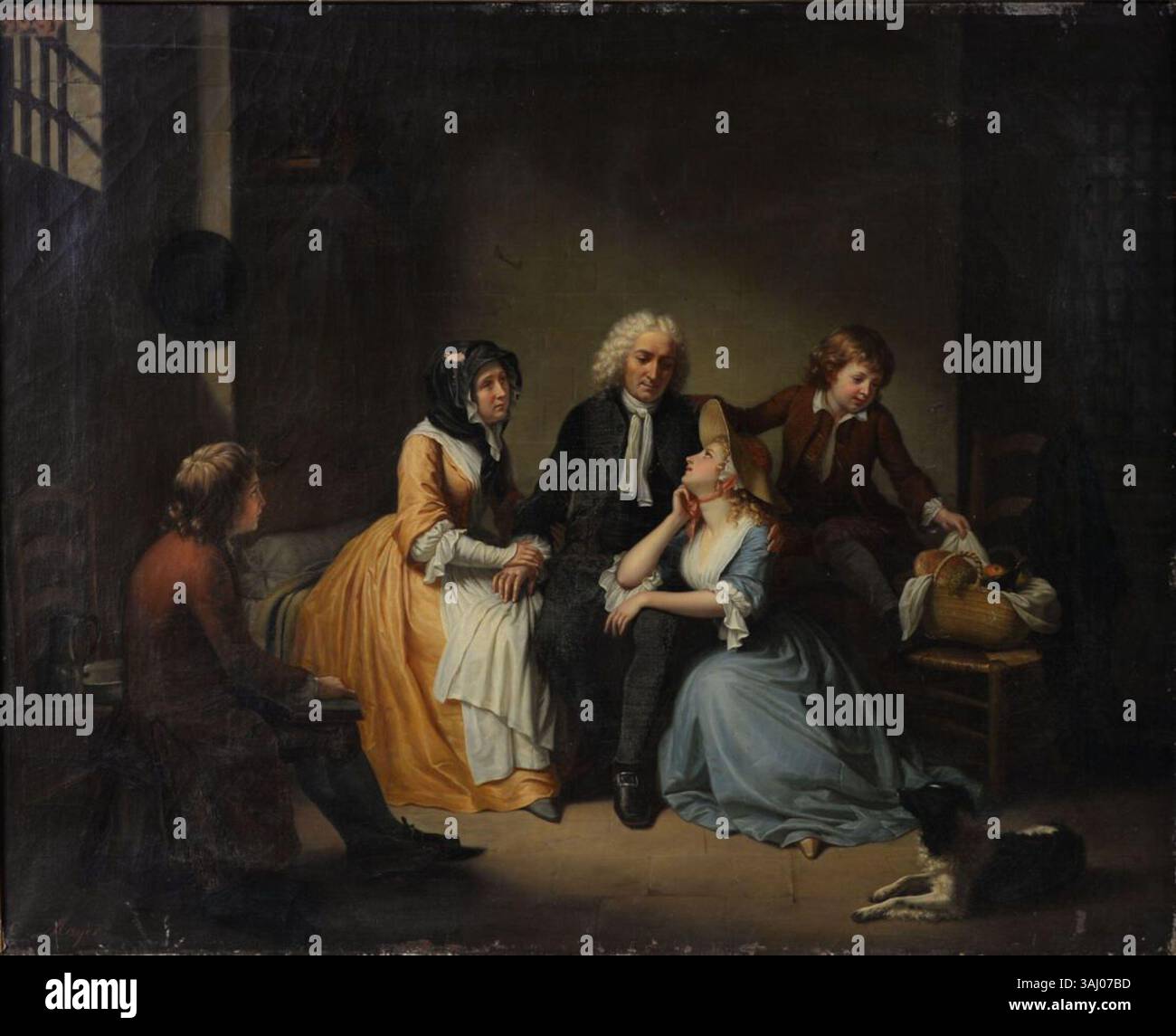 Oil painting by Constance Mayer, 'Les adieux à la famille', depicting ...