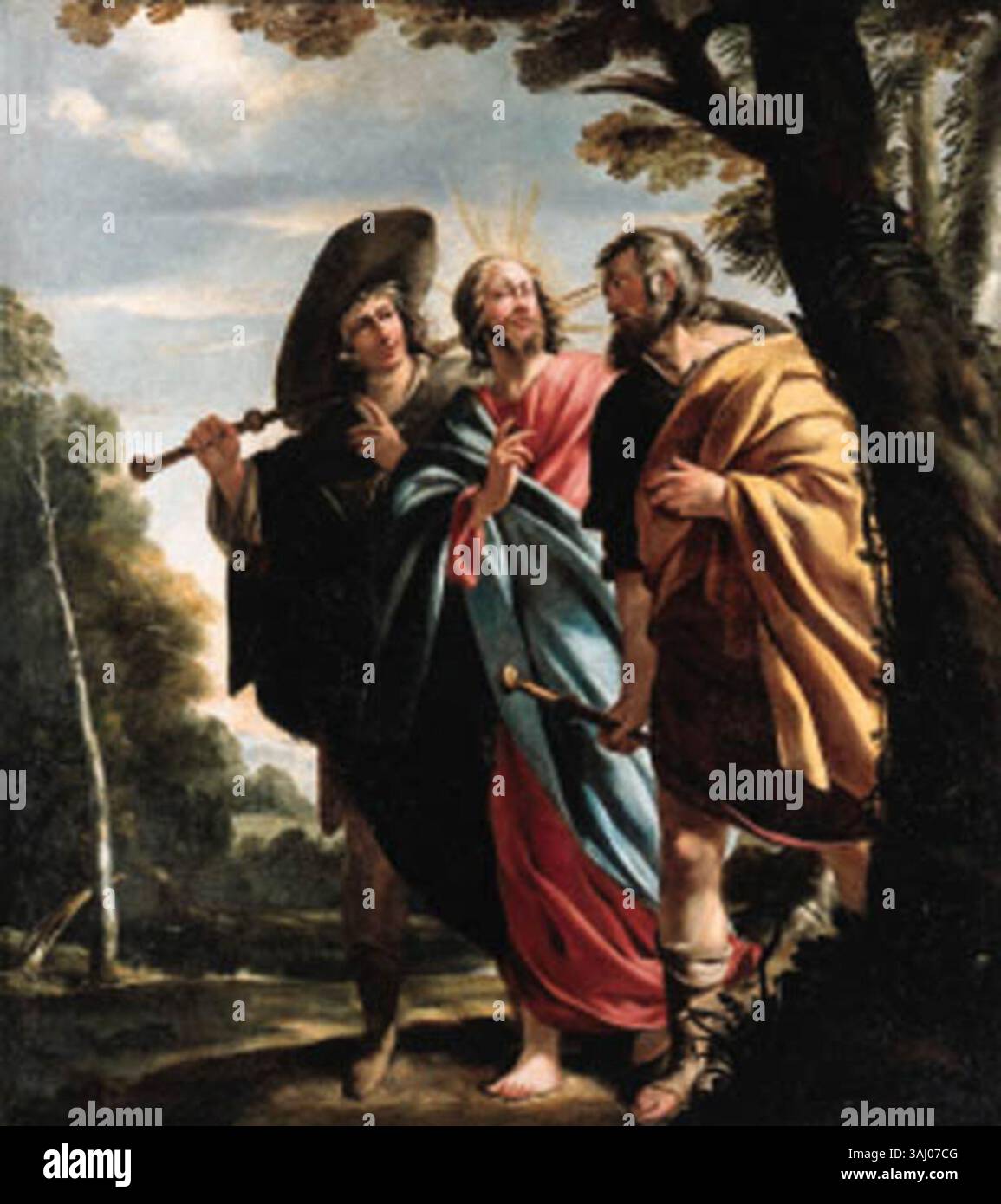 The painting 'The Road to Emmaus,' created by Jacques de Létin in the ...