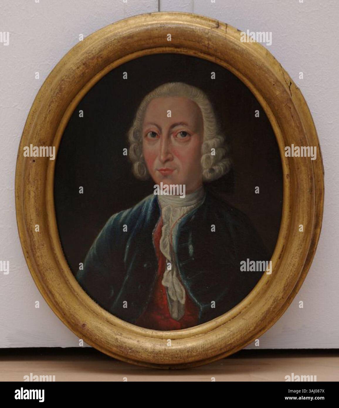 This 1747 oil painting, attributed to an anonymous Dutch artist, is a portrait of Jhr. Willem ...
