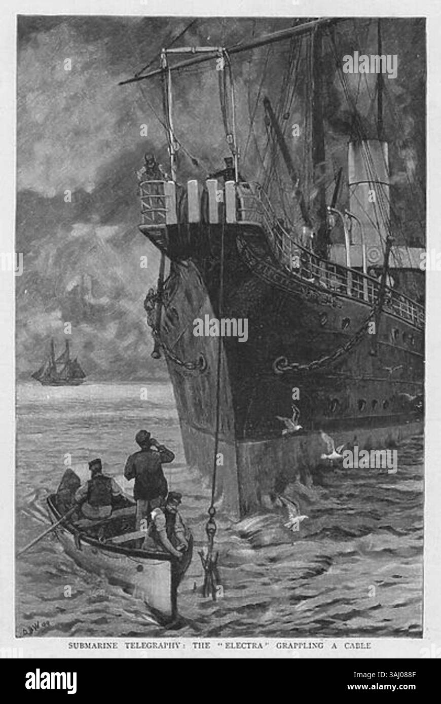 This 1894 illustration from 'The Graphic' depicts the submarine ...