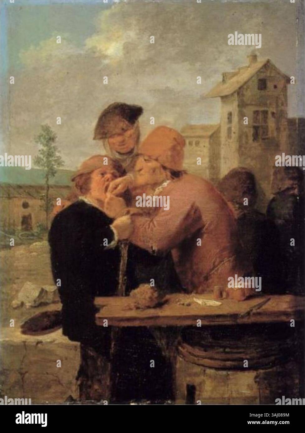 In *A Dentist at Work*, painted by Adriaen Brouwer in 1630, the artist ...