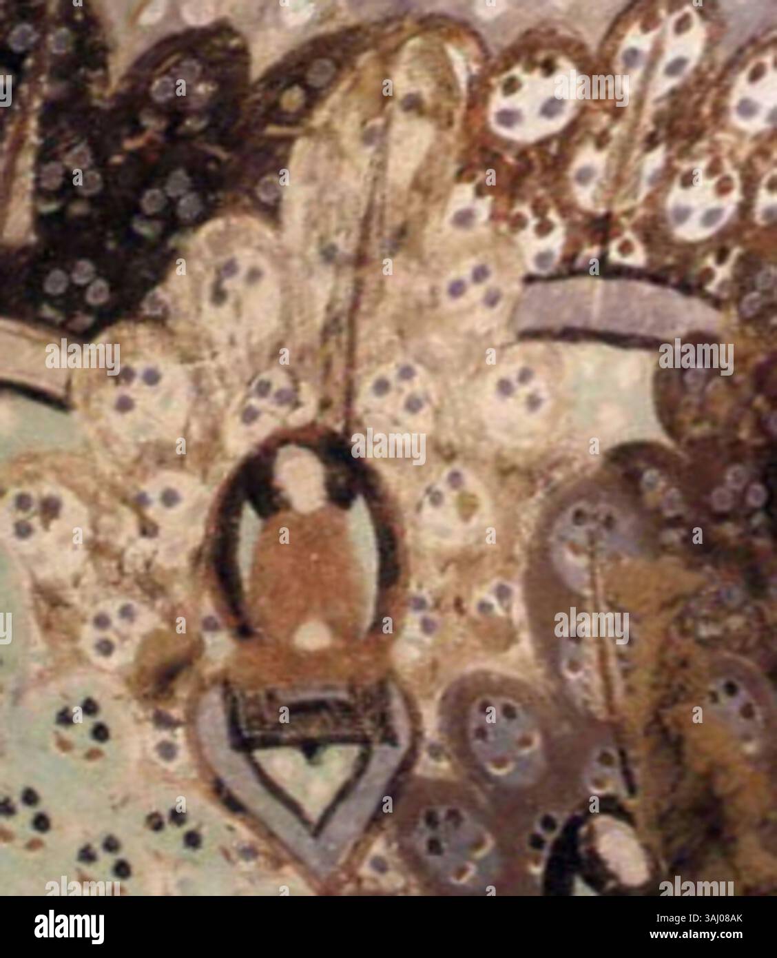 The ceiling of Cave 85, painted in the 7th century, displays Buddhist ...