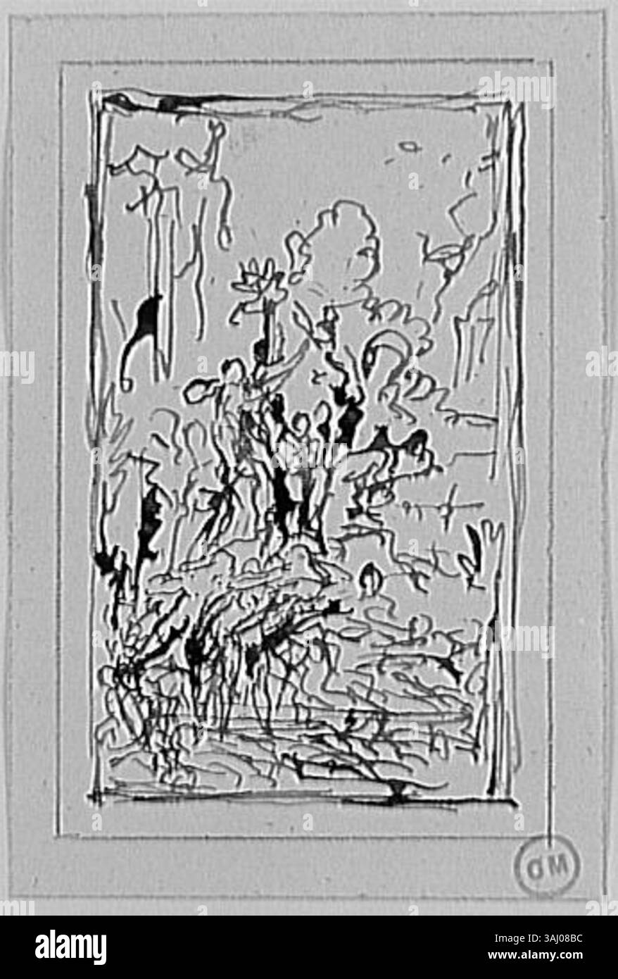 'Etude de personnages dans un paysage' by Gustave Moreau depicts ...