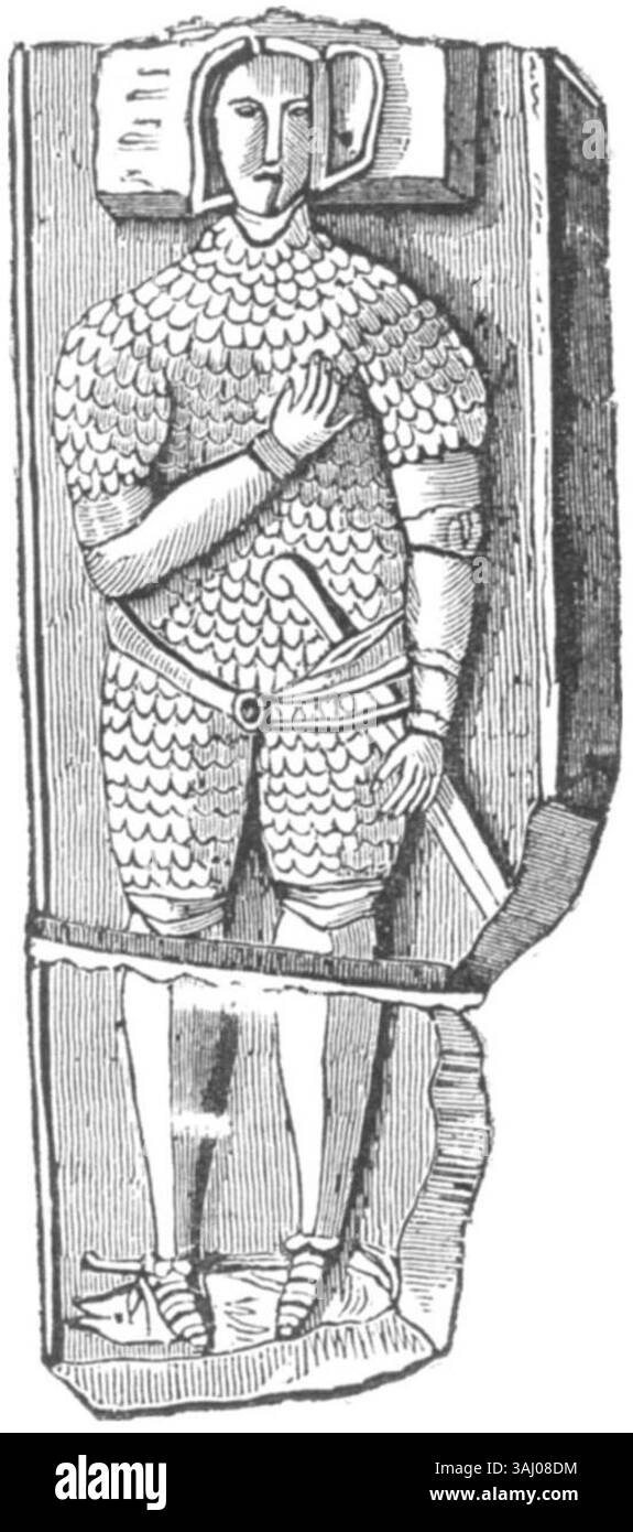 This image from Old Kilcullen, County Kildare, depicts a knight in 1836 ...