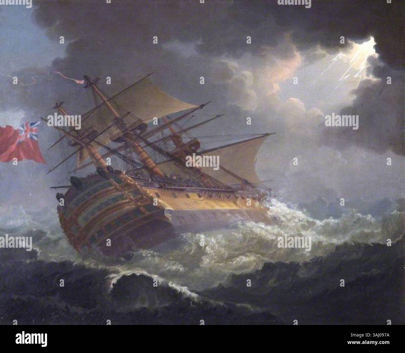 This 19th-century painting by John Livesay depicts the HMS 'Asia ...