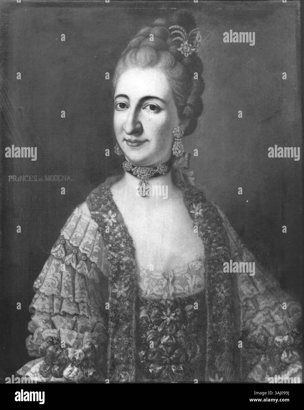 This 18th-century portrait depicts Maria Beatrice d'Este, the Duchess ...