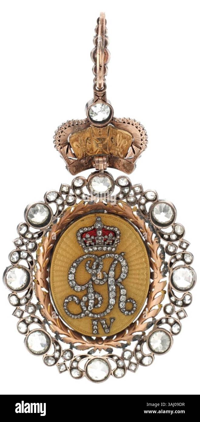 This reverse view of the Royal Family Order of George IV, created by ...