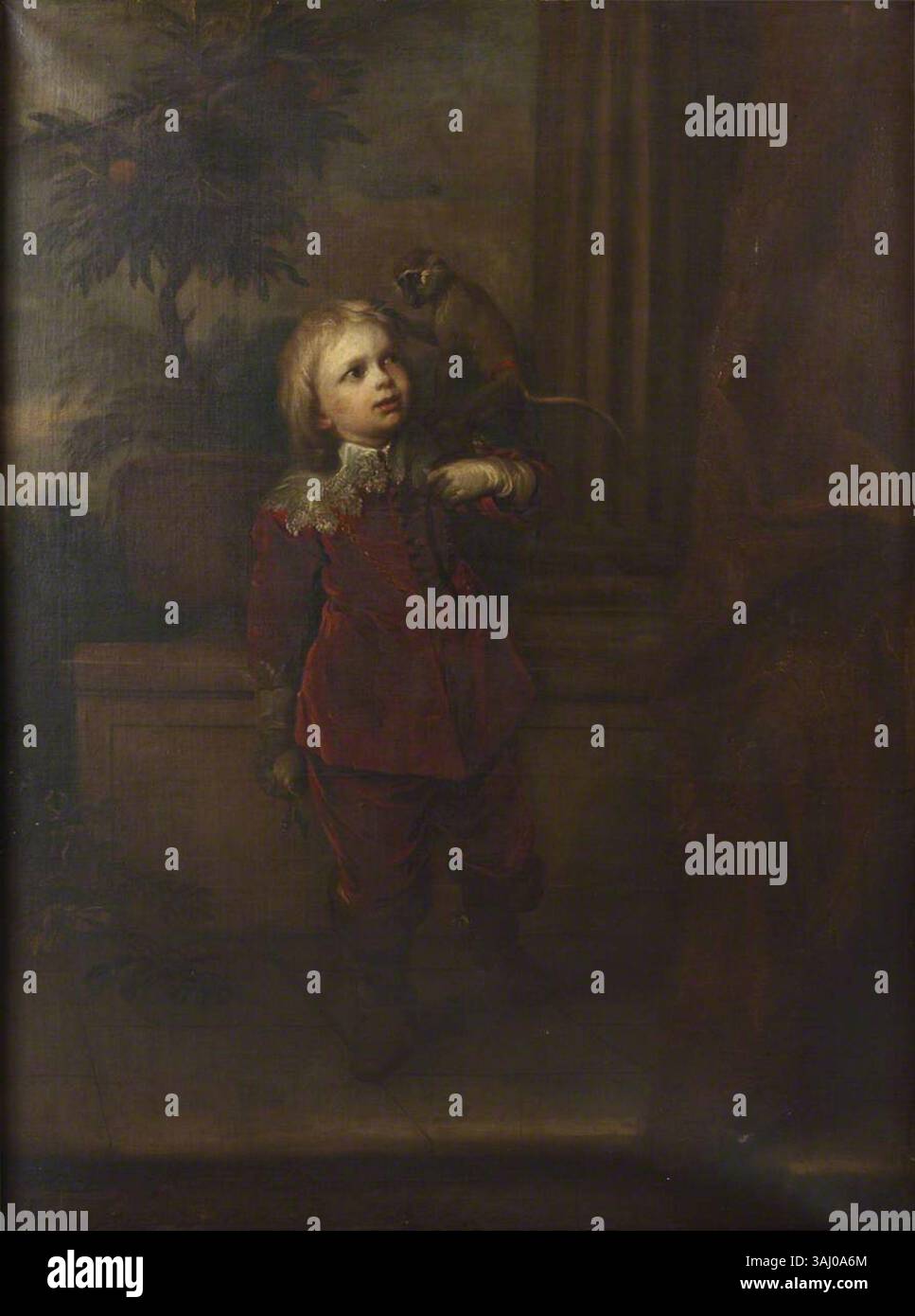 This portrait, after Anthony van Dyck, depicts Sir Jeffrey Hudson, a ...