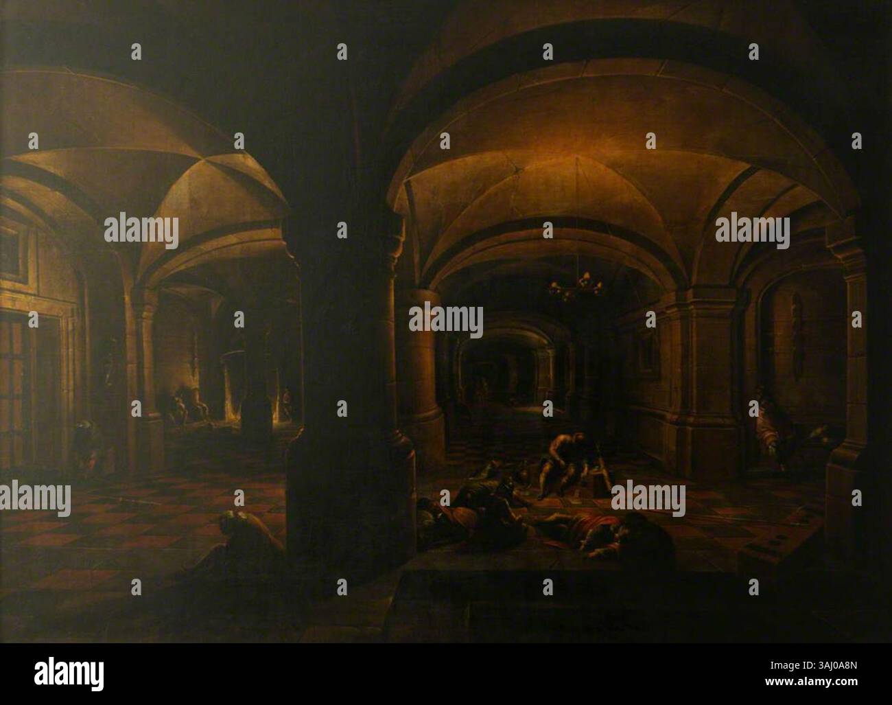 This religious painting depicts Saint Peter delivered from prison ...