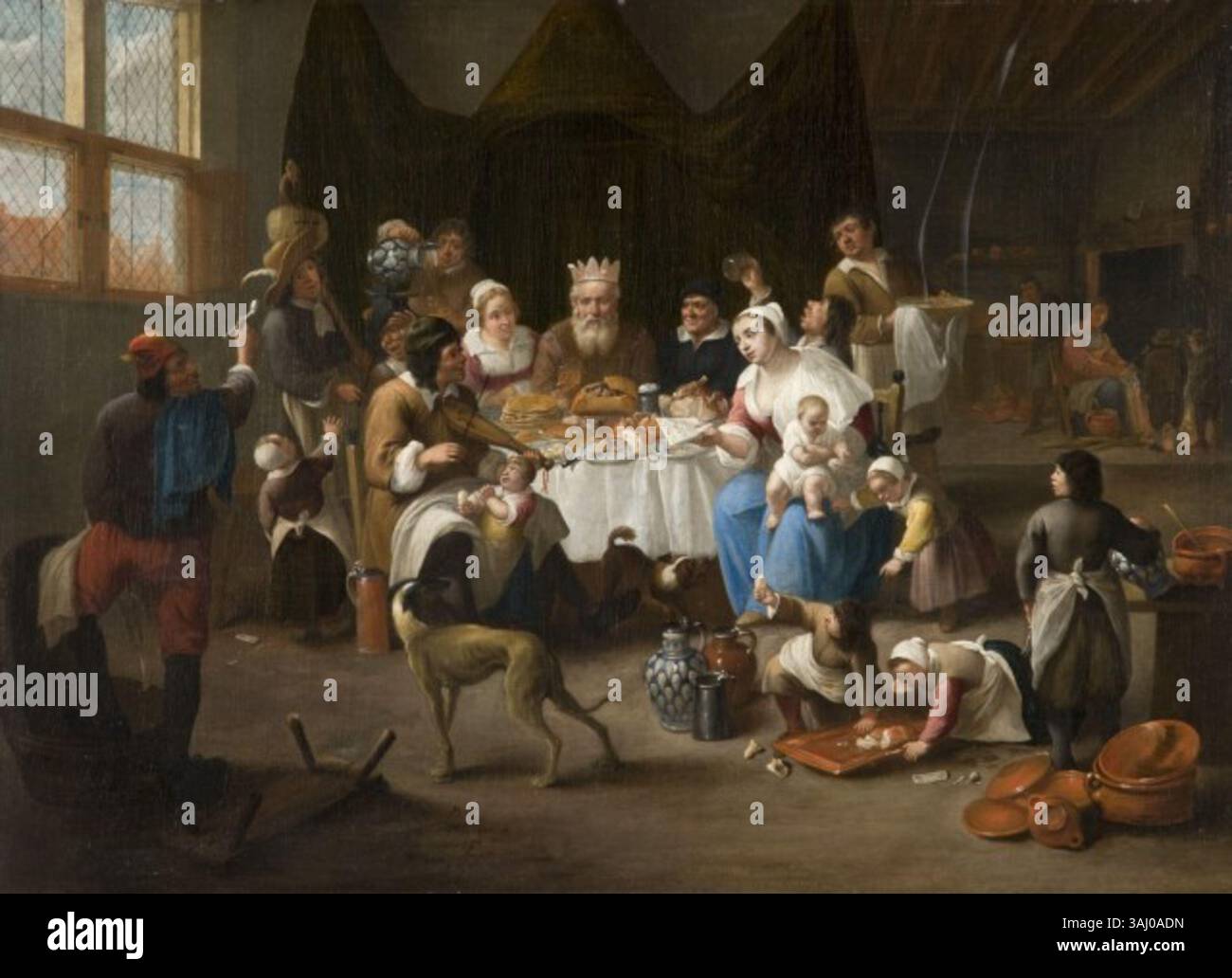 Mattheus van Helmont’s 'The King Drinks', painted between 1643 and 1679 ...