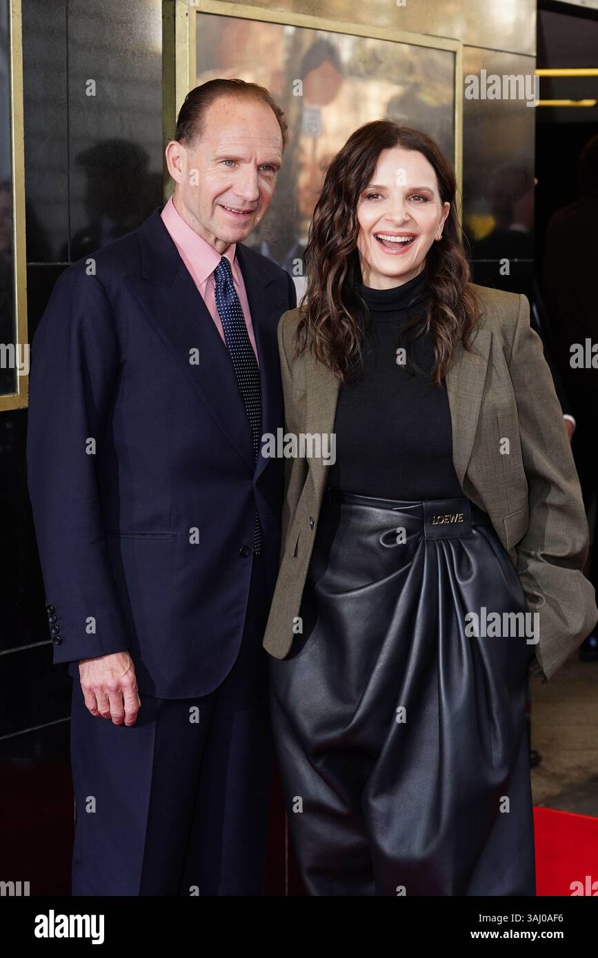 Ralph Fiennes and Juliette Binoche attending the gala screening of The ...