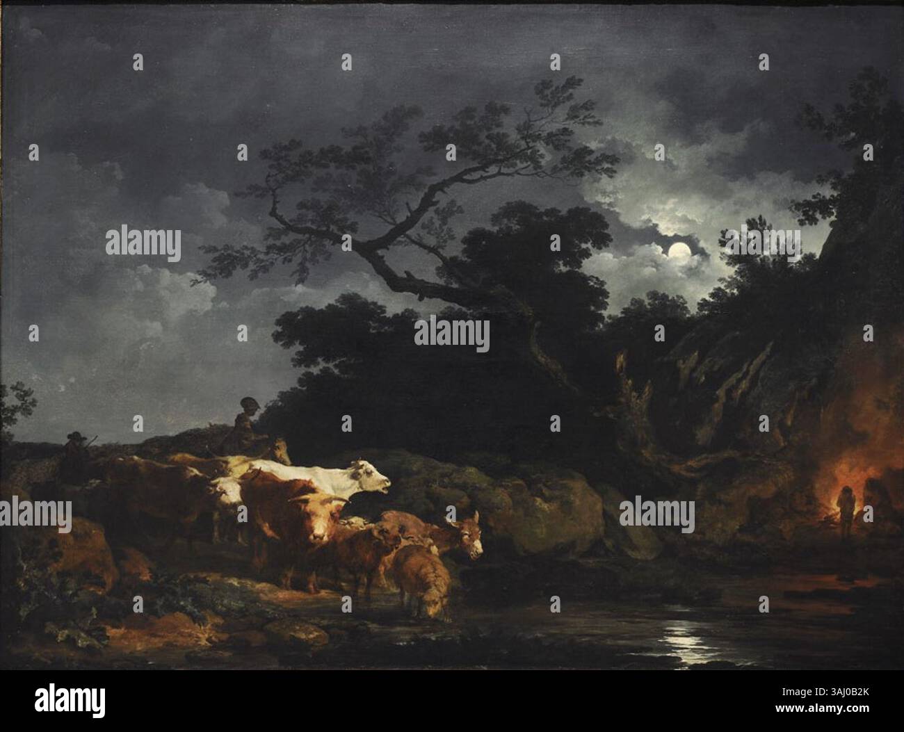 Philip James de Loutherbourg's *Paysage Clair Lune* (1777) depicts a ...