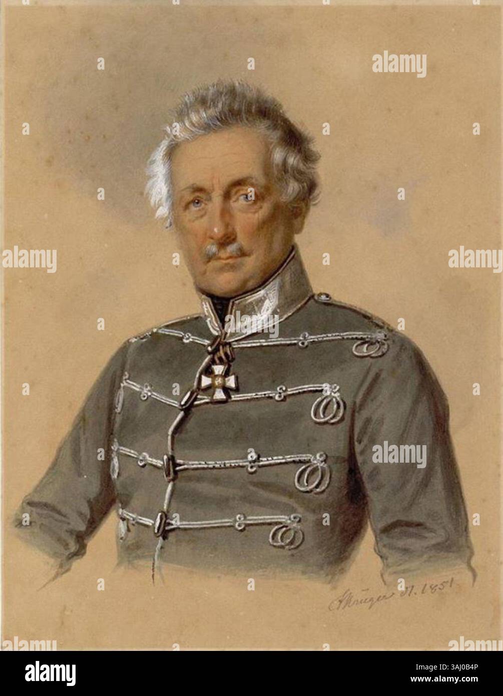 A portrait by Franz Krüger of Peter Petrovich Graf von der Pahlen, a ...