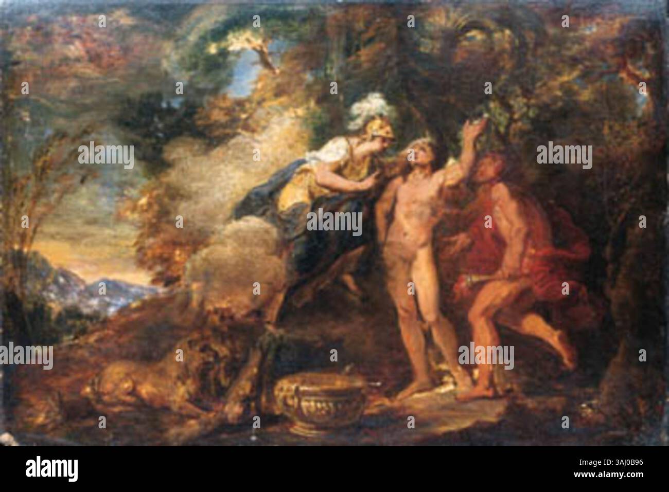 Louis de Silvestre’s 'Prometheus fashioning man from clay,' painted in the 18th century, depicts ...