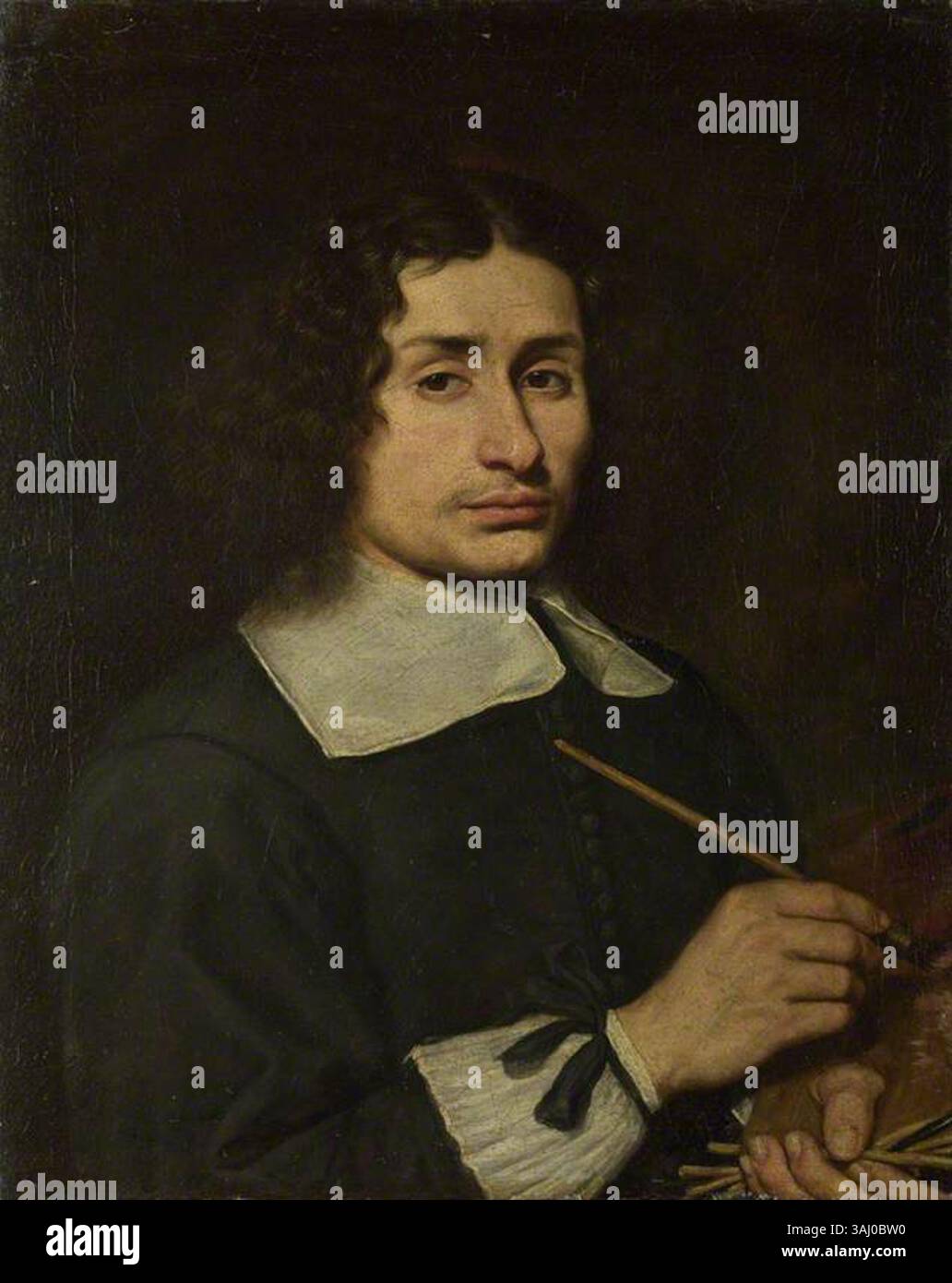 A portrait of a painter, created around 1650 by the Italian (Emilian ...
