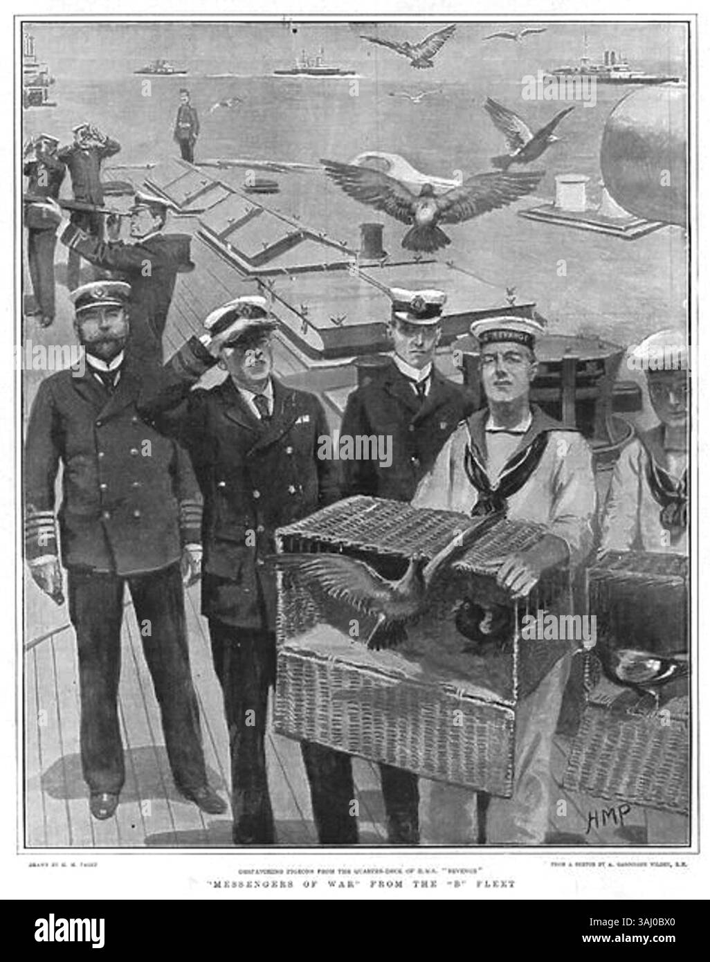 An illustration from The Graphic showing 'Messengers of War' from the B ...