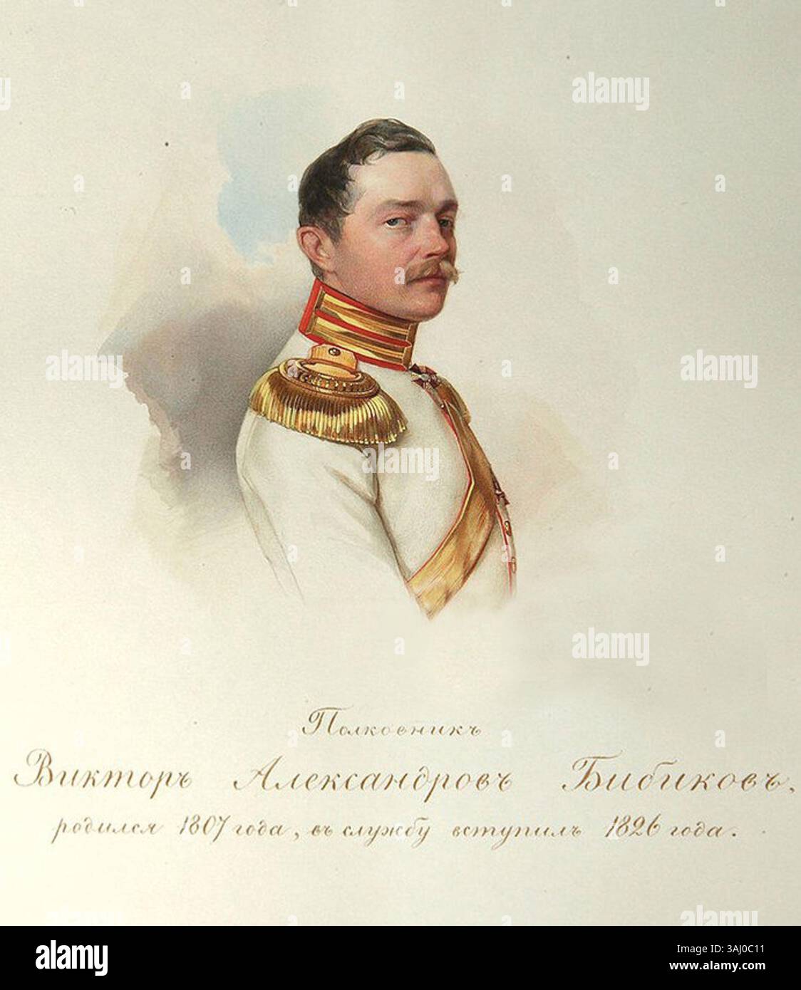 The 1847 portrait by Woldemar Hau of Viktor Alexandrovich Bibikov ...