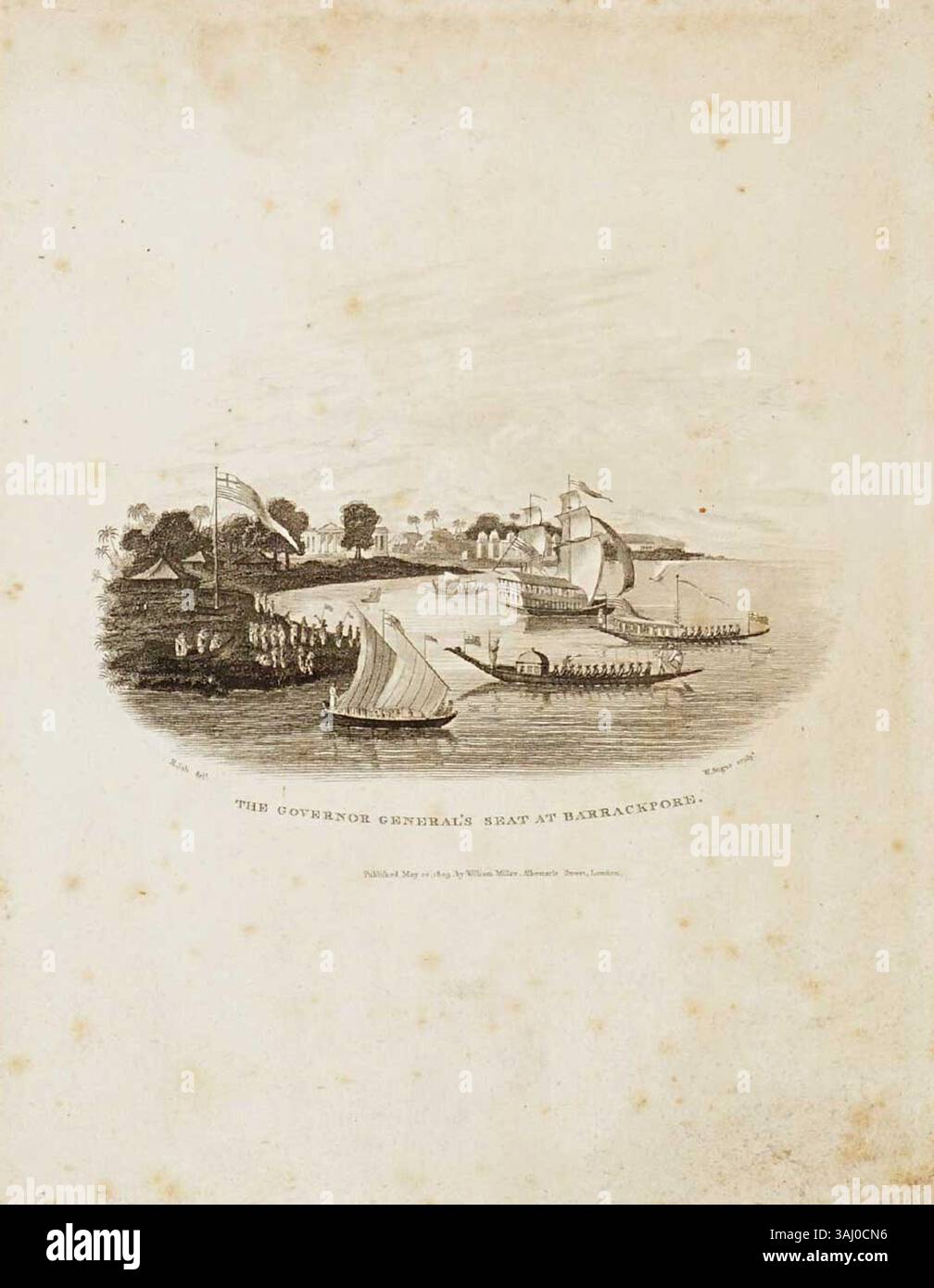 The image shows the Governor-General's seat at Barrackpore, an ...