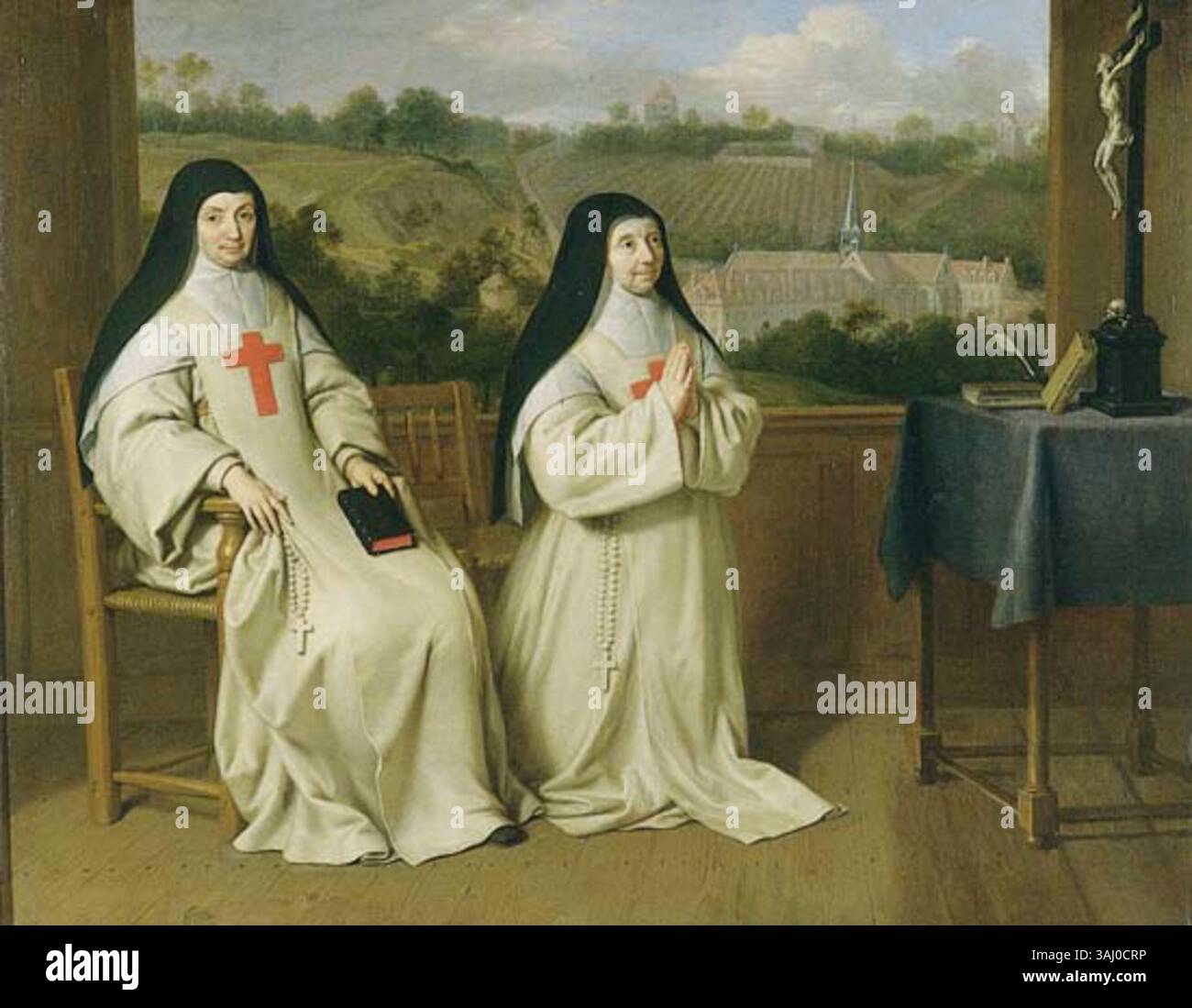 An oil painting by Philippe de Champaigne depicting Mère Angélique ...