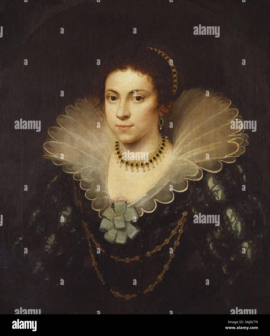 This portrait shows Henrietta Maria, Queen of England, as a young ...