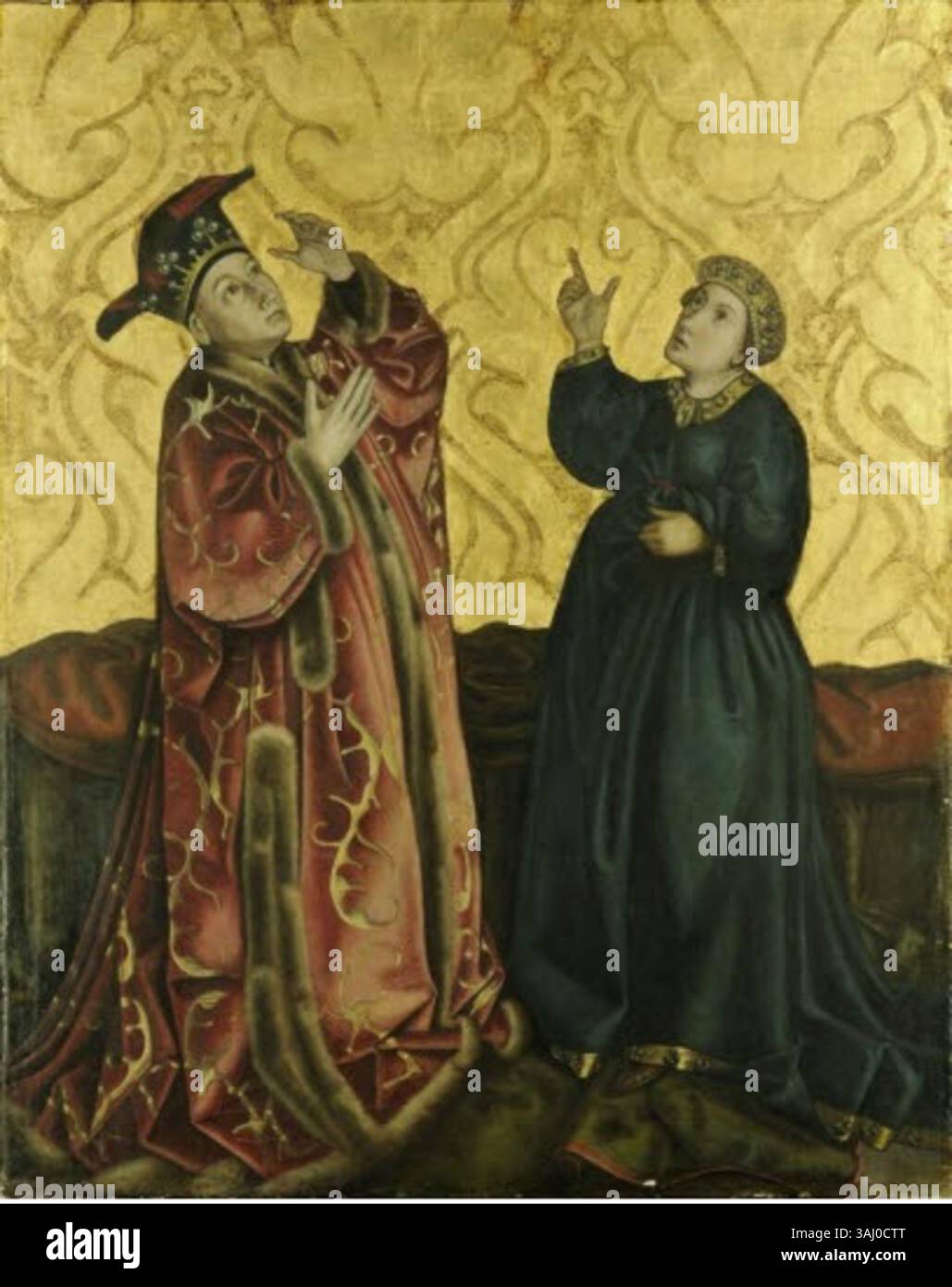 This 1930s oil painting after Konrad Witz's original work depicts ...