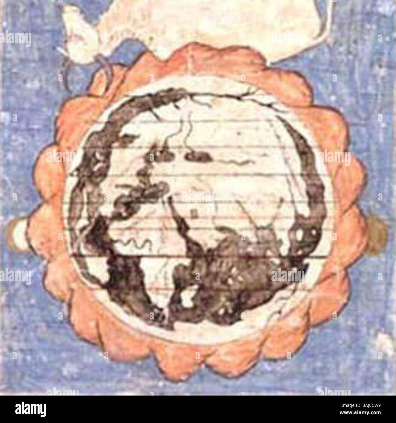 This 1553 world map by Zekeriya Kazvini illustrates the traditional ...