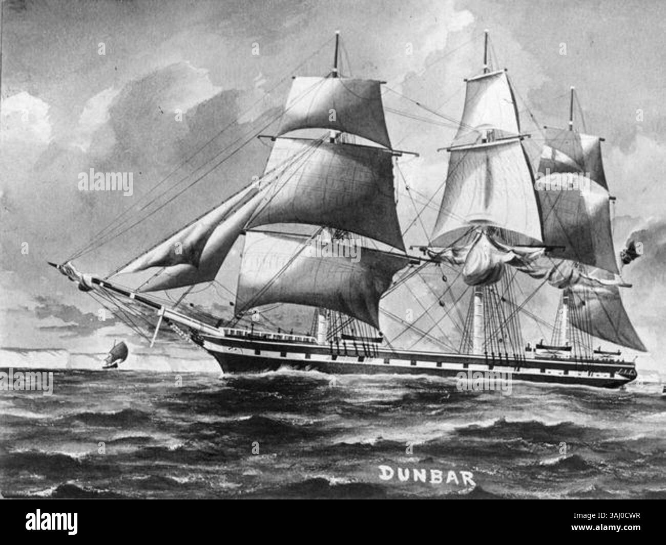 This 19th-century portrait depicts the clipper ship Dunbar, a renowned ...